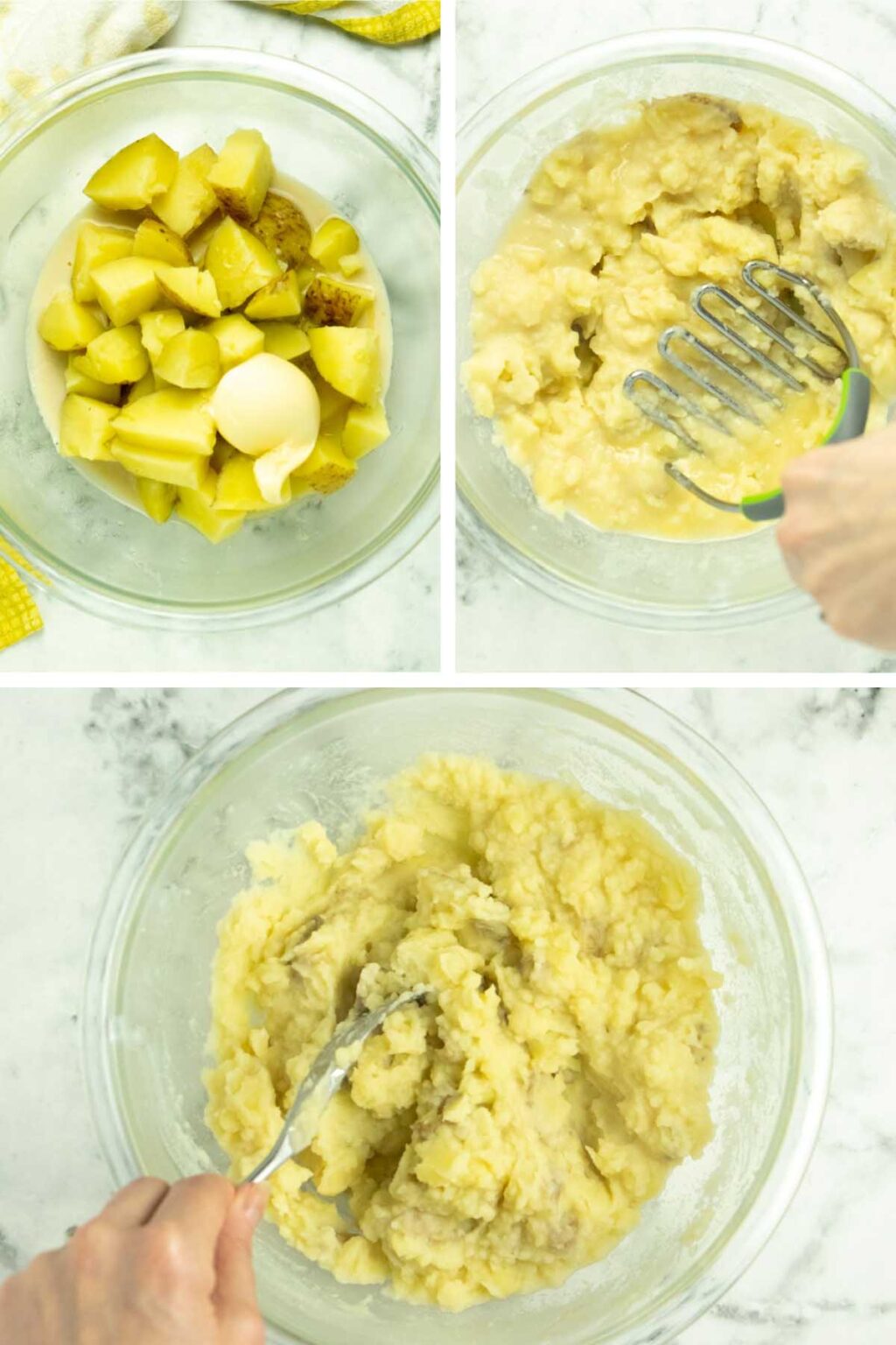 Vegan BBQ tofu bowl with mashed potatoes