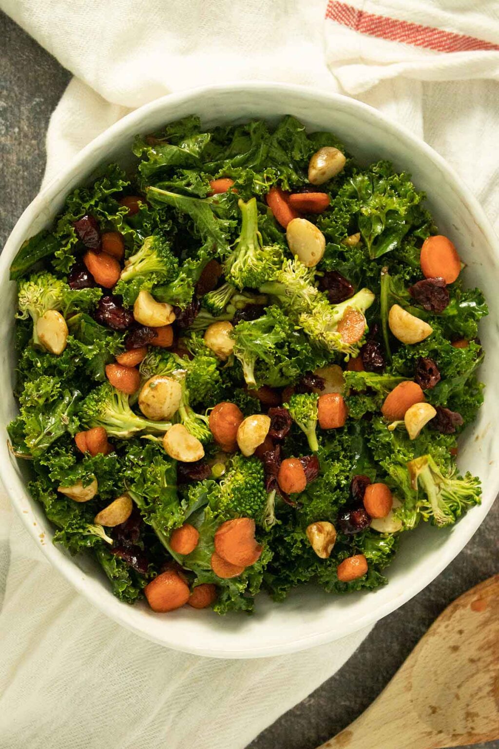 Crunchy Kale and Broccoli Salad with Cranberries