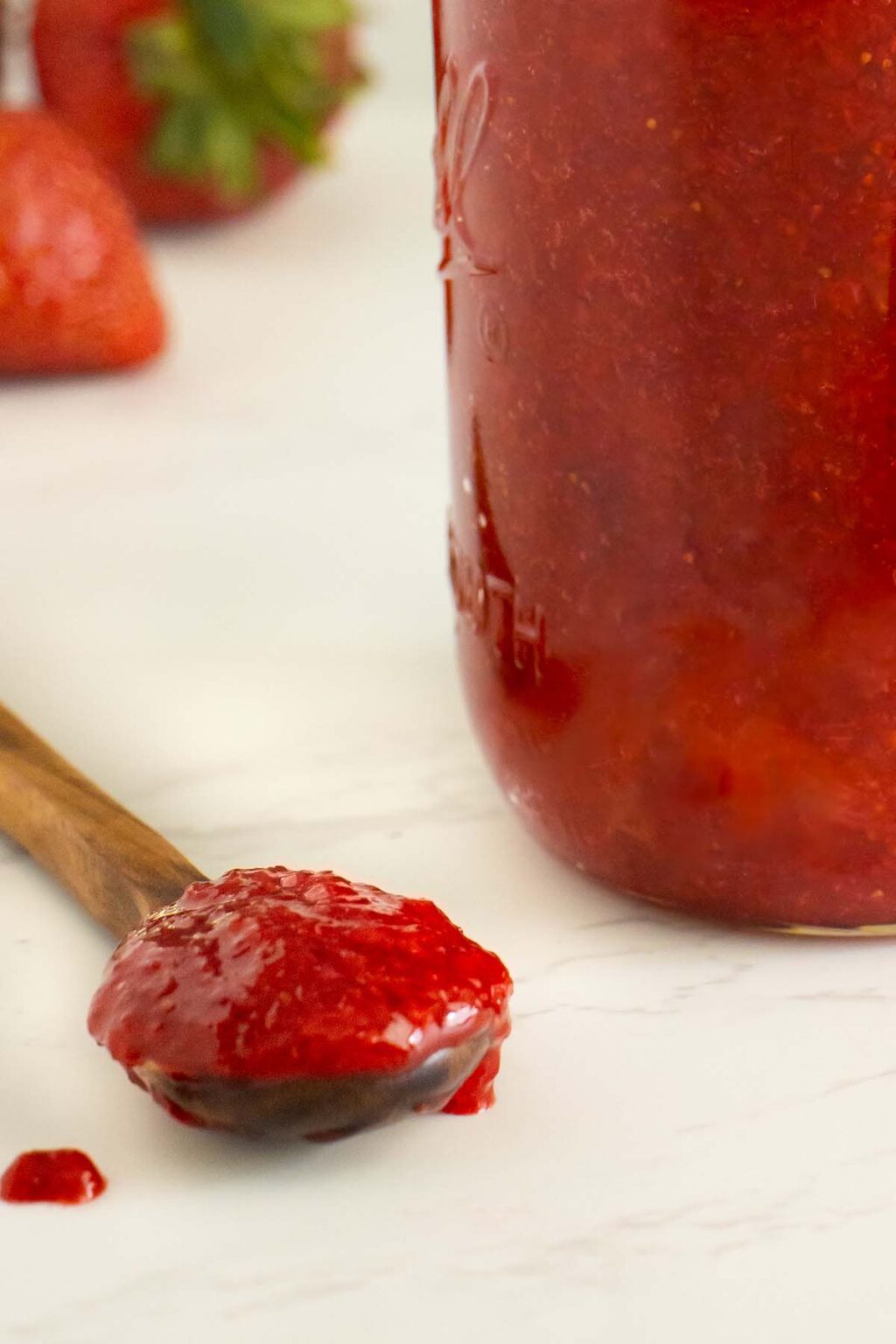 🍓 Low Sugar Strawberry Freezer Jam (no pectin!)