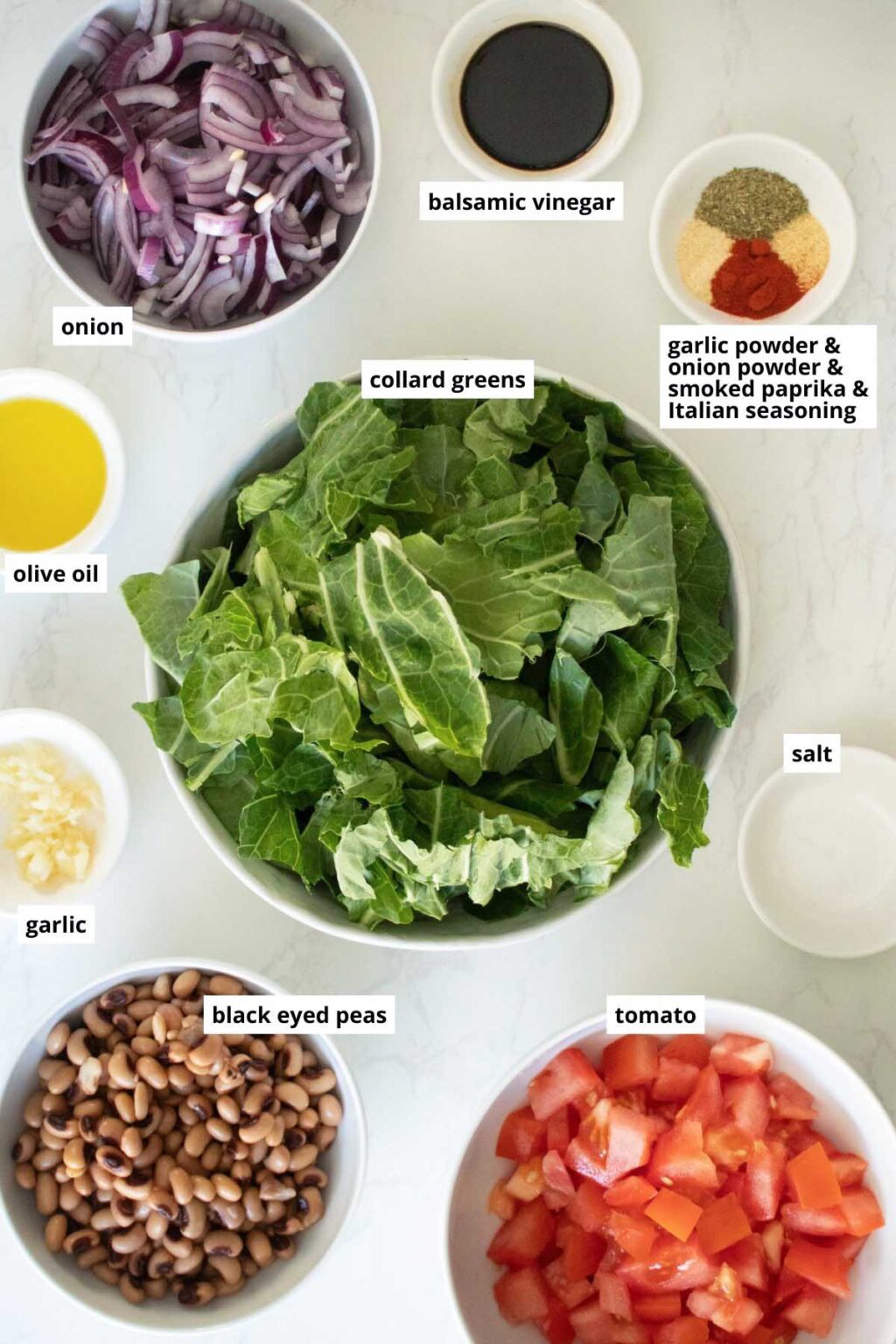 Vegan Black Eyed Peas and Collards with Balsamic Onions